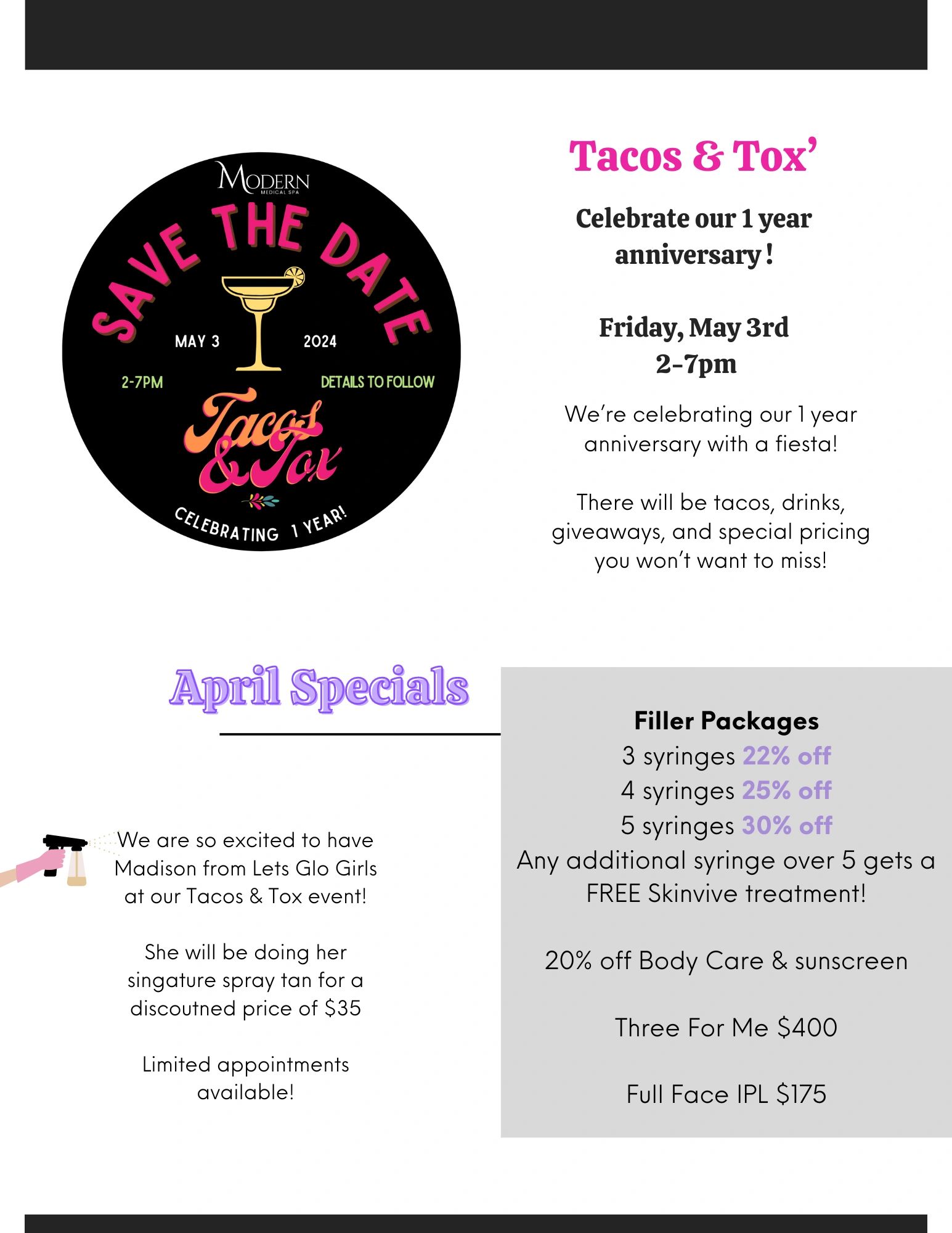 Modern Medical Spa Newsletter April 2024