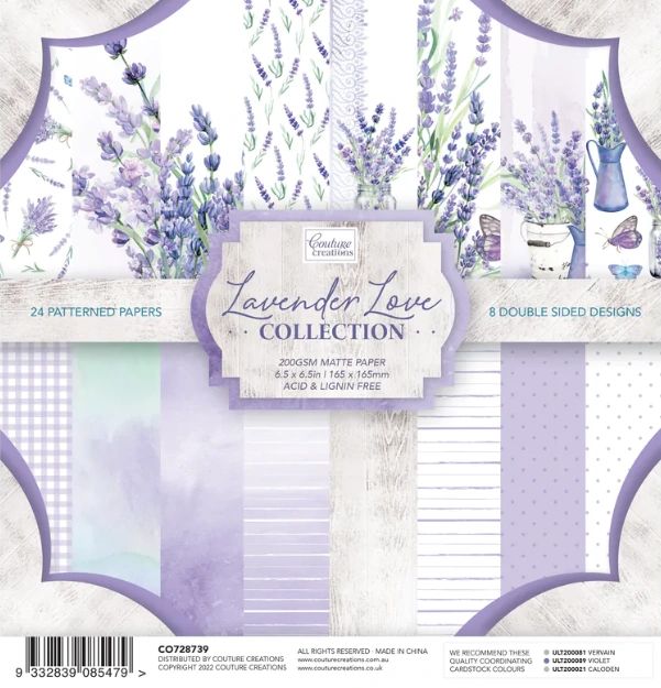 Paper Pad - 6.5 x 6.5in - Lavender Love - 8 designs x 3