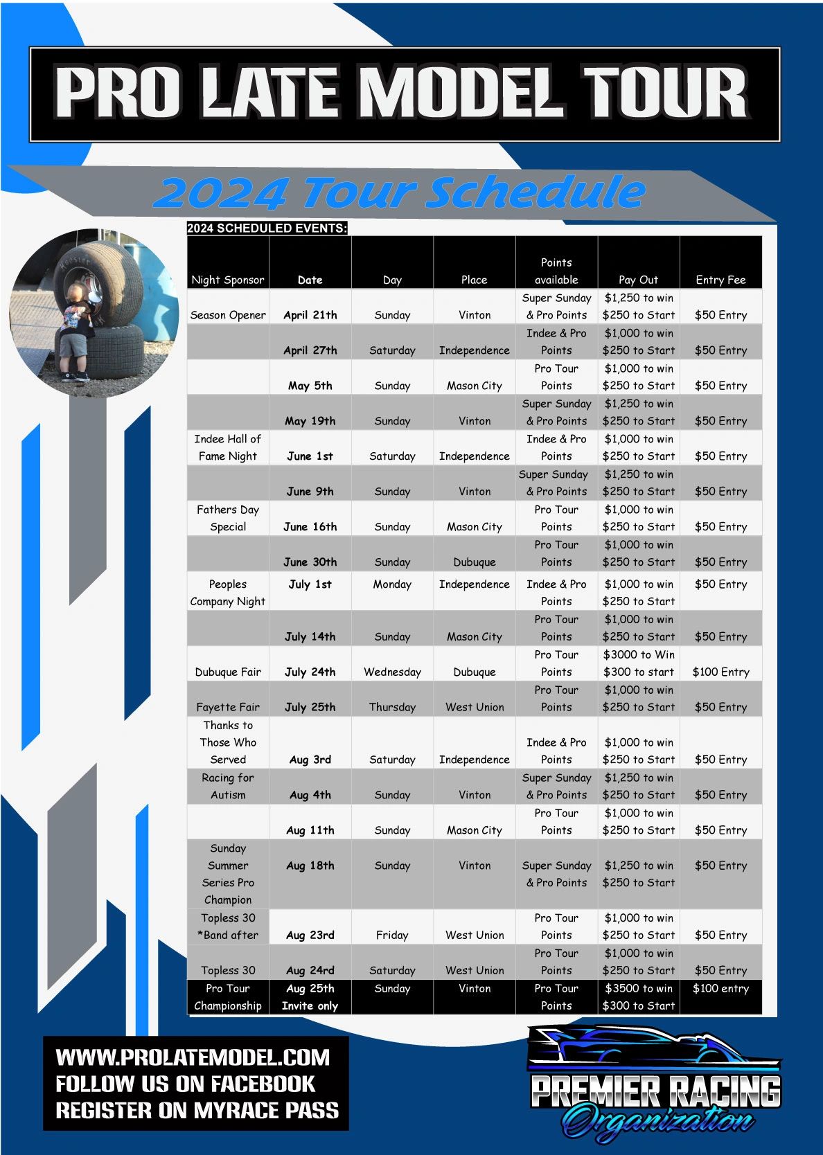 Premier Racing Organization Late Model Tour - Oval Dirt Track Racing
