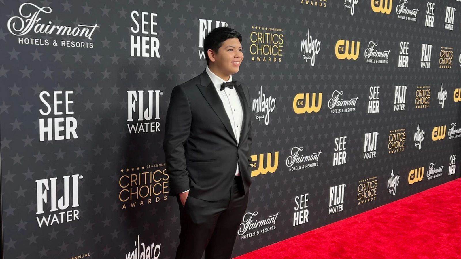Lane Factor (Caddo/Seminole) attends 2023 Critics Choice Awards