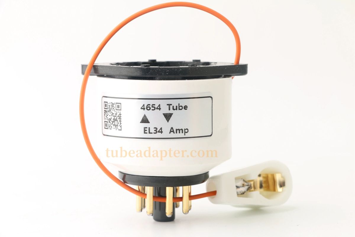 PAIR 2PC Gold plated Philips EL34 6L6 TO 4654 tube converter adapter