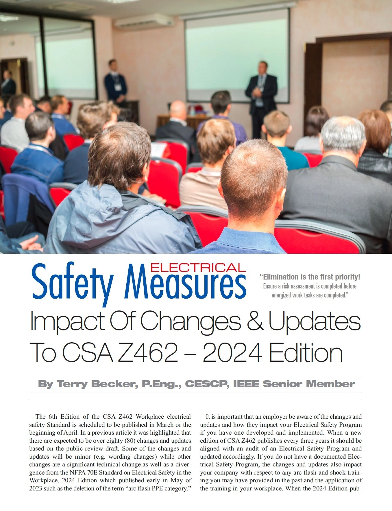 Impact of Changes & Updates CSA Z462 2024 Edition