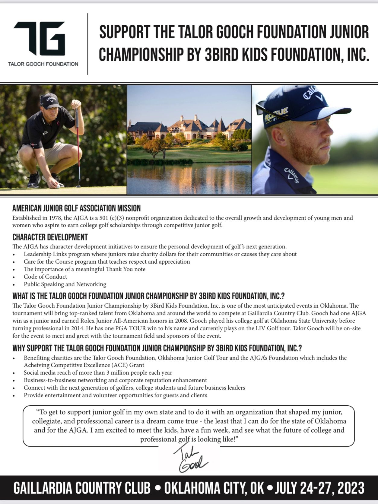 PARTNERSHIP OPPORTUNITIES | Talor Gooch Foundation