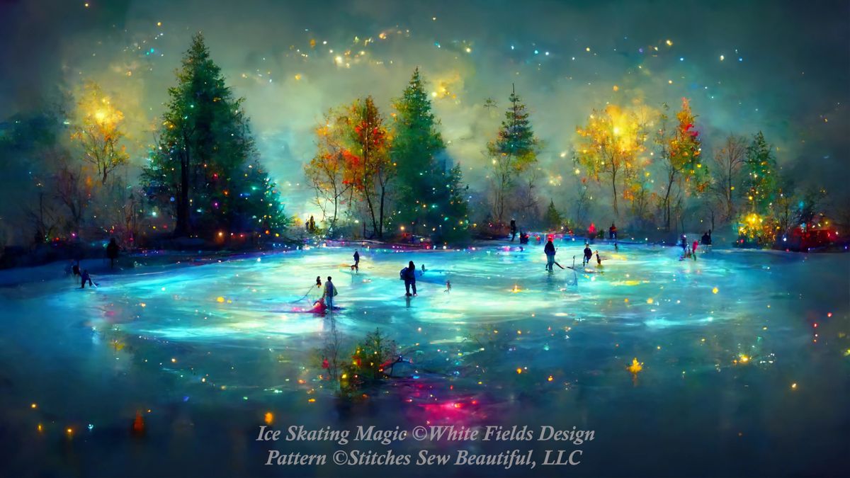 Ice Skating Magic cross stitch pattern by White Fields Design