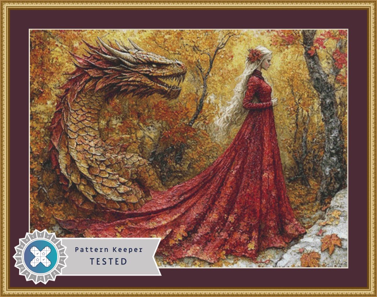 The Autumn Queen cross stitch pattern by Serr.Kai A Quill & Ink