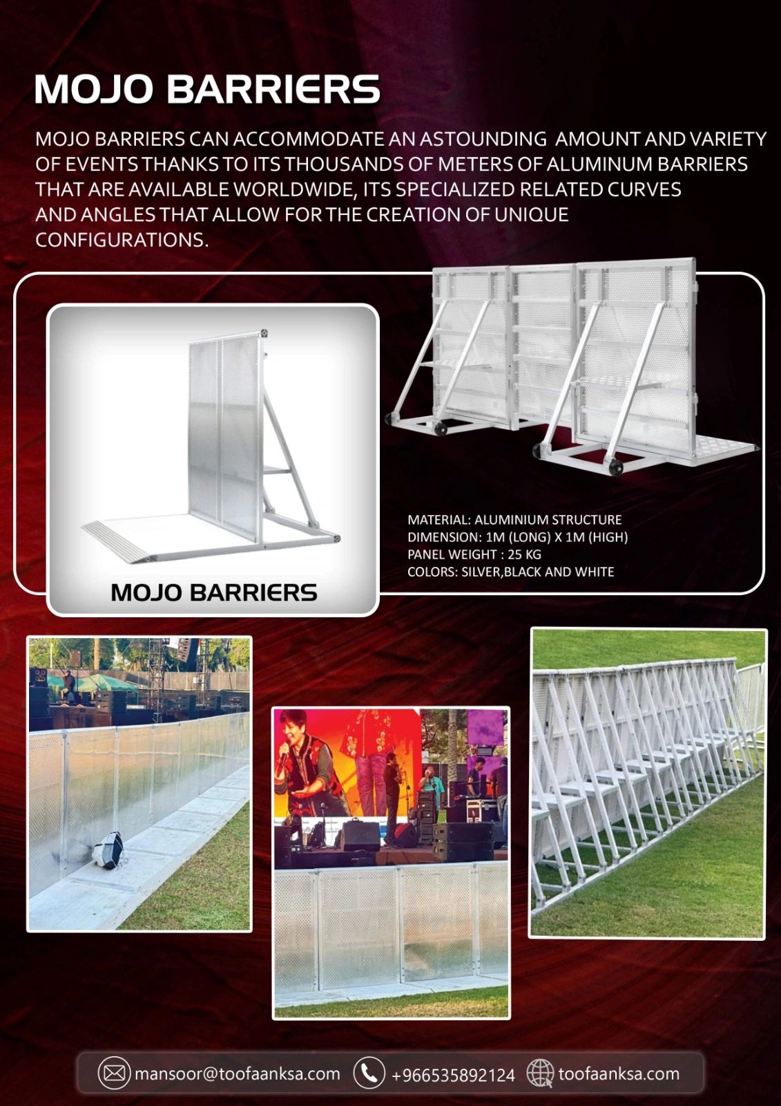 Mojo Barriers for Rent in Saudi Arabia – Toofaan Events