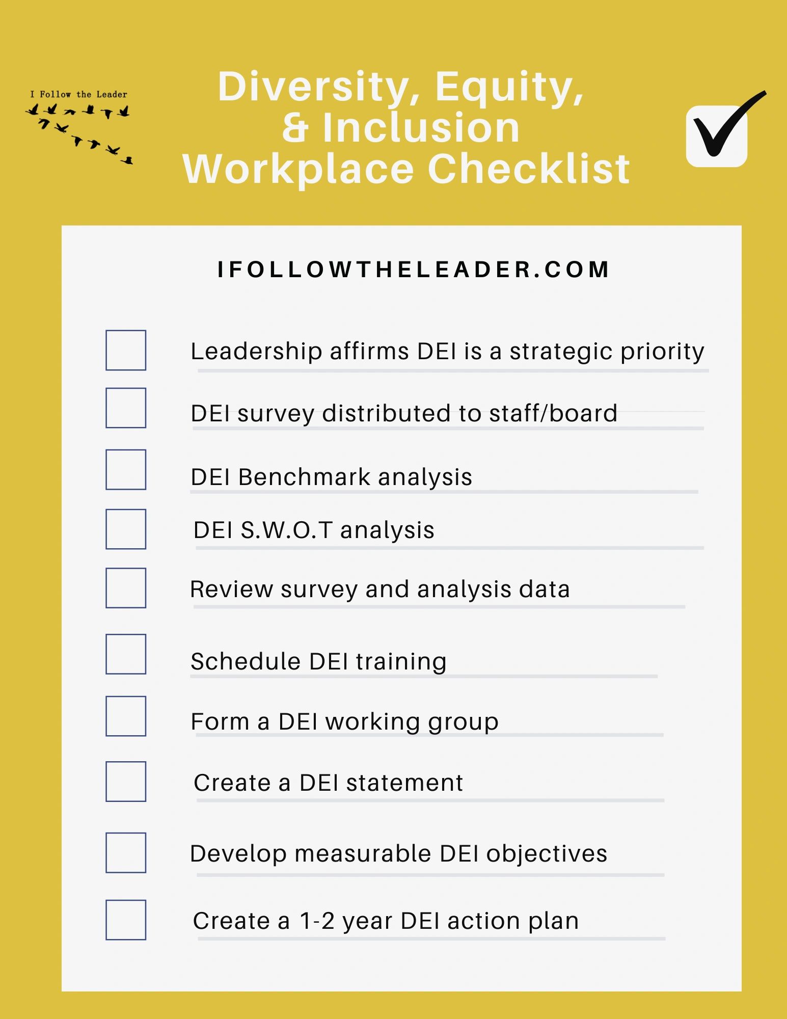 Diversity, Equity, & Inclusion Workplace Checklist
