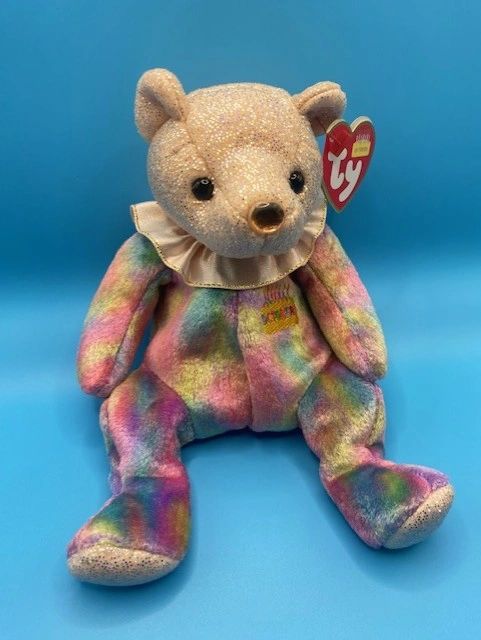 Ty Beany Babies October Birthday Teddy Bear Tye Die Original Rare ...