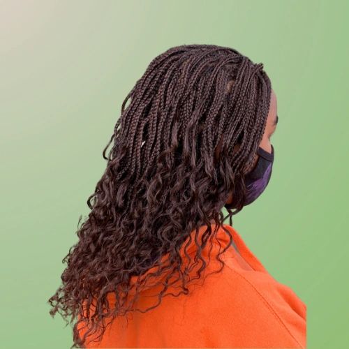 HUMAN HAIR BOX BRAIDS (wet+wavy / straight)