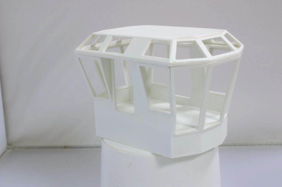Laser cut modern asymetric tug wheelhouse kit