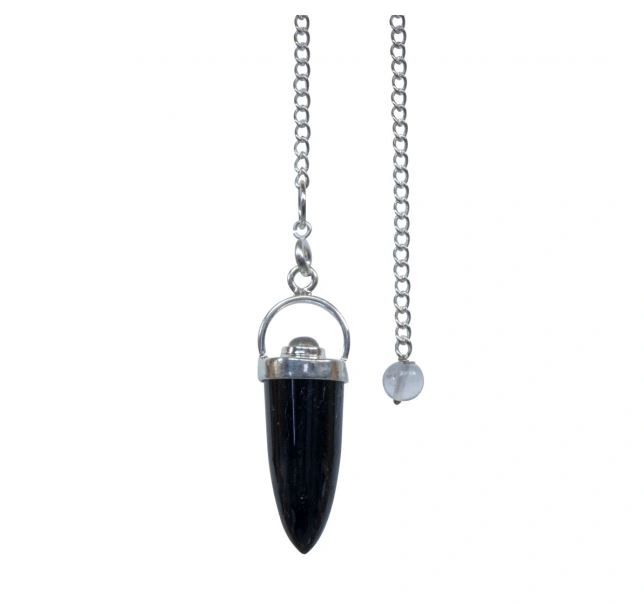 Gemstone Polished Pendulum - Black Tourmaline w/ Citrine