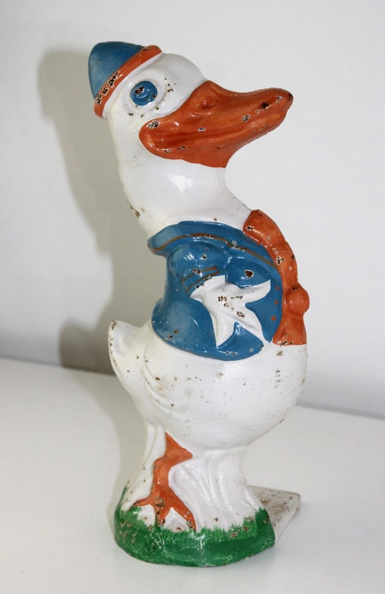 1934 EMIG #8007 Donald Duck Prototype Cast Iron Door Stop Original Paint