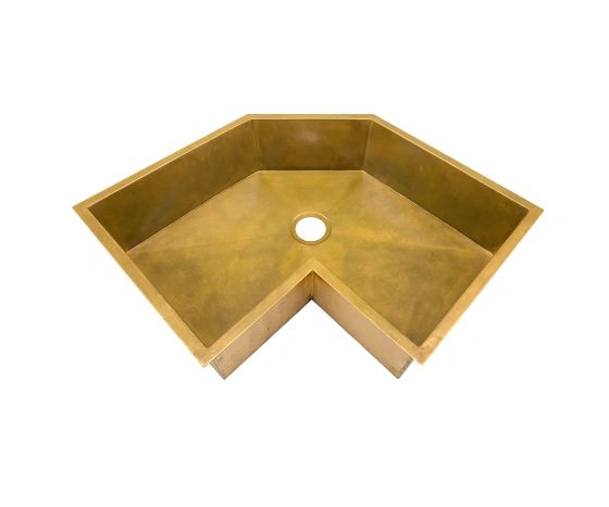 CUSTOM DOMESTIC BRONZE CORNER KITCHEN SINK, Made in the USA