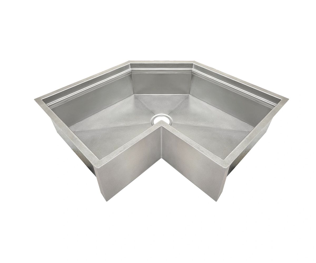 CUSTOM 316L STAINLESS STEEL CORNER APRON FRONT SINK, Made in the USA