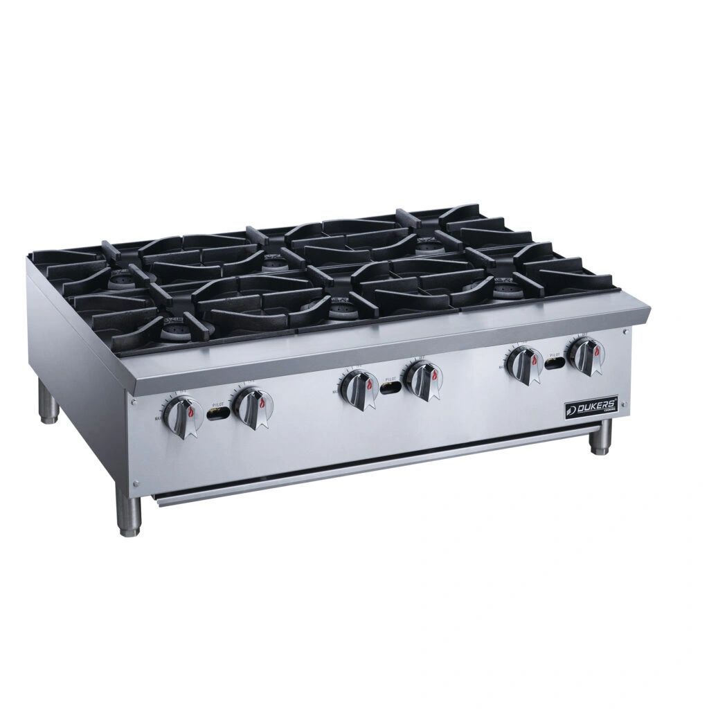 Dukers DCHPA36 Natural Gas (NG) / Propane Hot Plate with 6 Burners