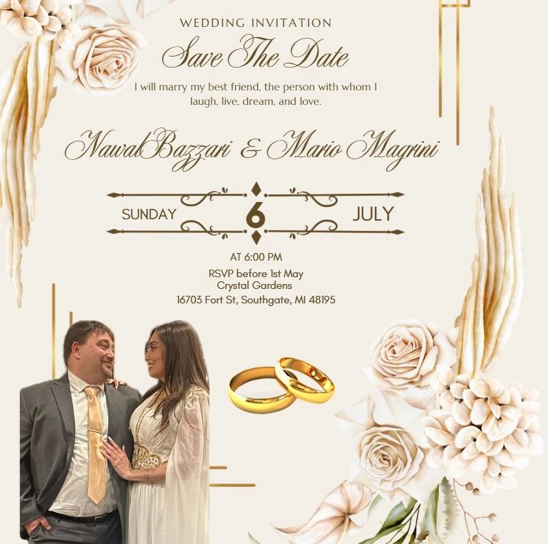 Nawal and Mario 06 July 2025 Crystal Gardens Southgate MI