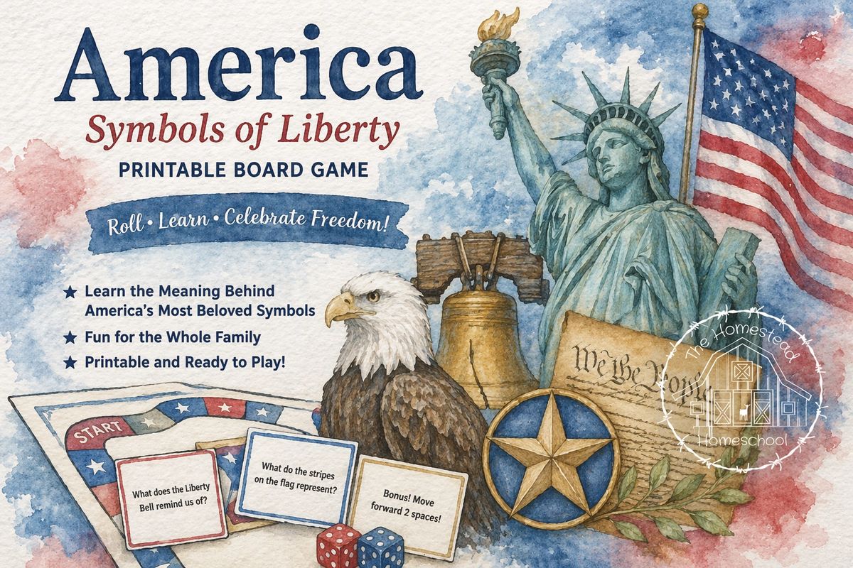American Symbols Of Liberty Printable Board Game - 3 Levels Of Play ...