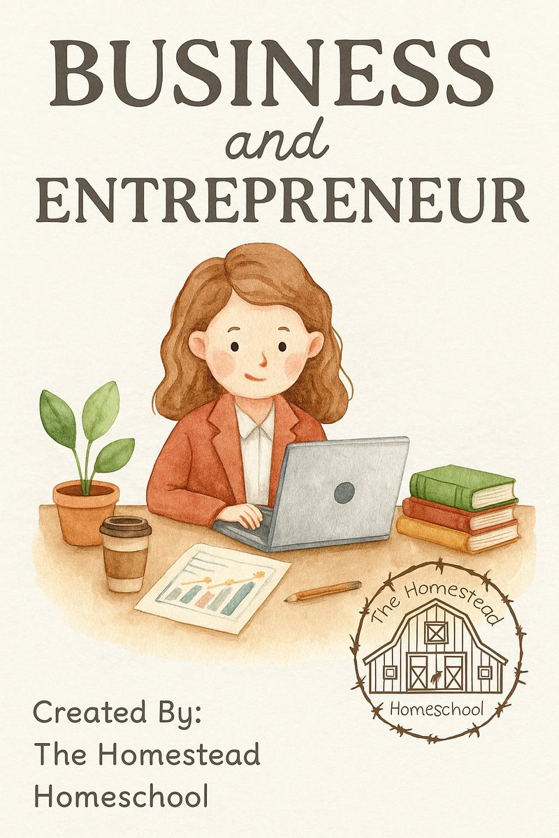 Business and Entrepreneur Homeschool Unit 105 Pages - FREE For Members