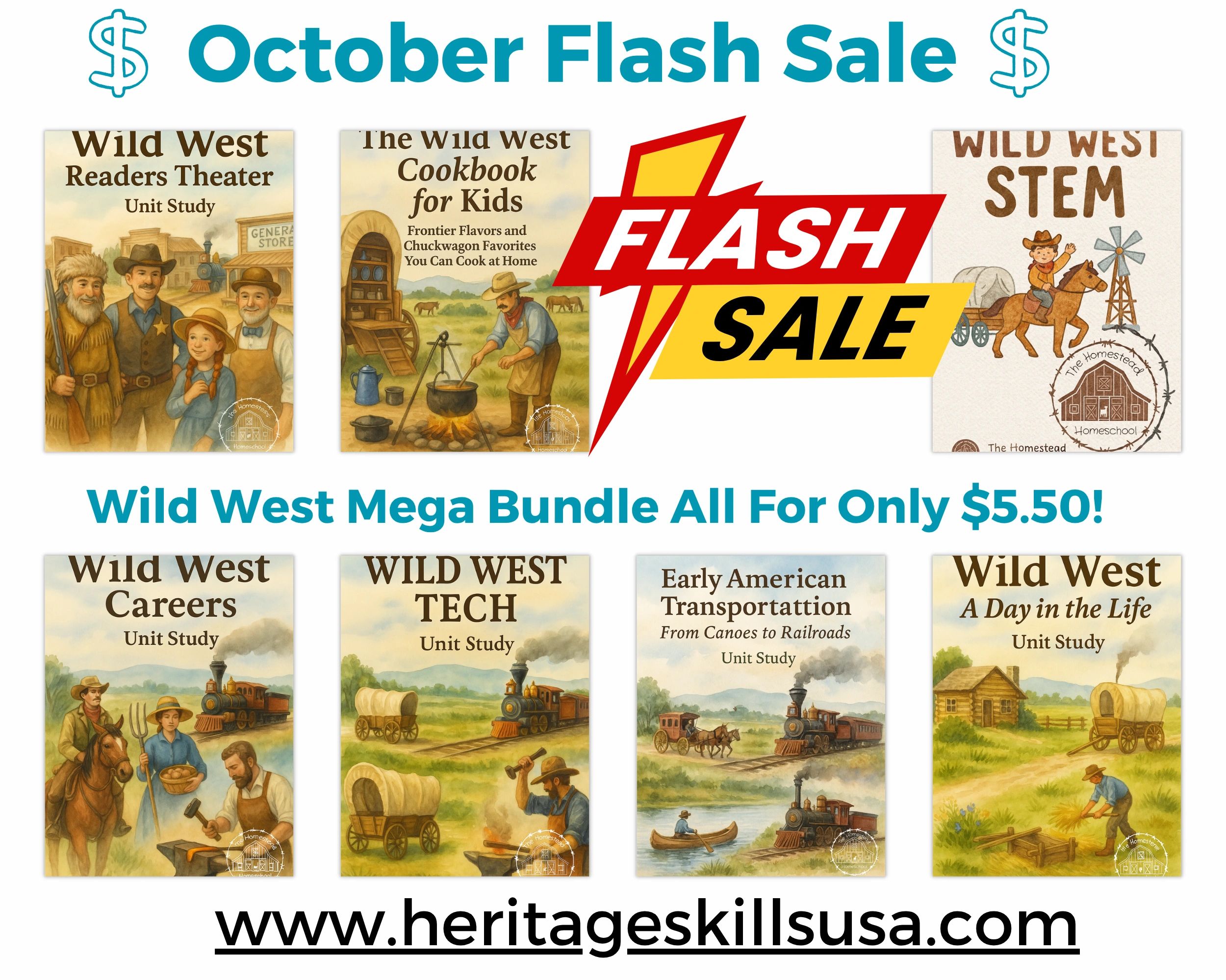 October Homeschool Freebie AND Mega Bundle Flash Sale!