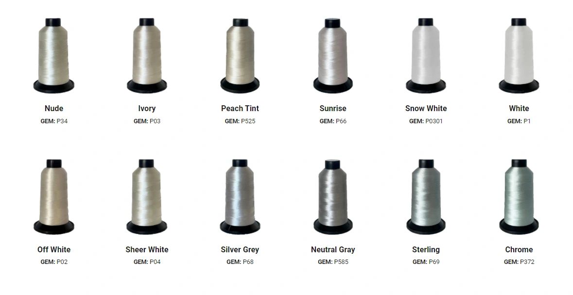 GEM Embroidery Thread - Monotone Colours