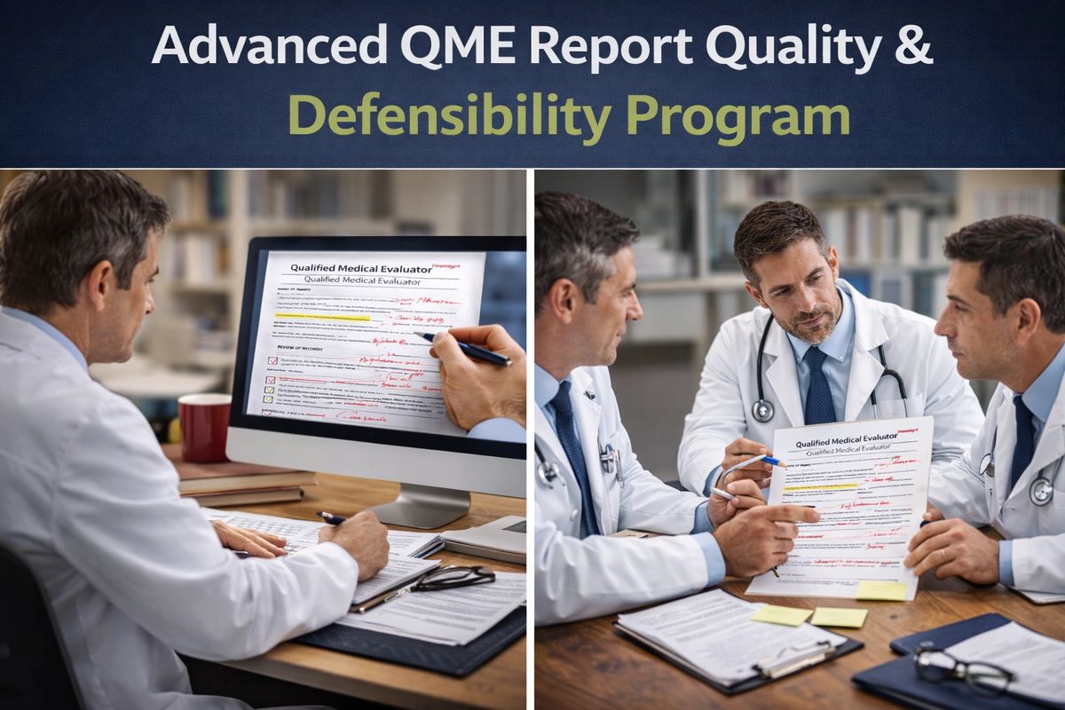 ADVANCED QME REPORT QUALITY & DEFENSIBILITY PROGRAM WITH REPORT REVIEW ...