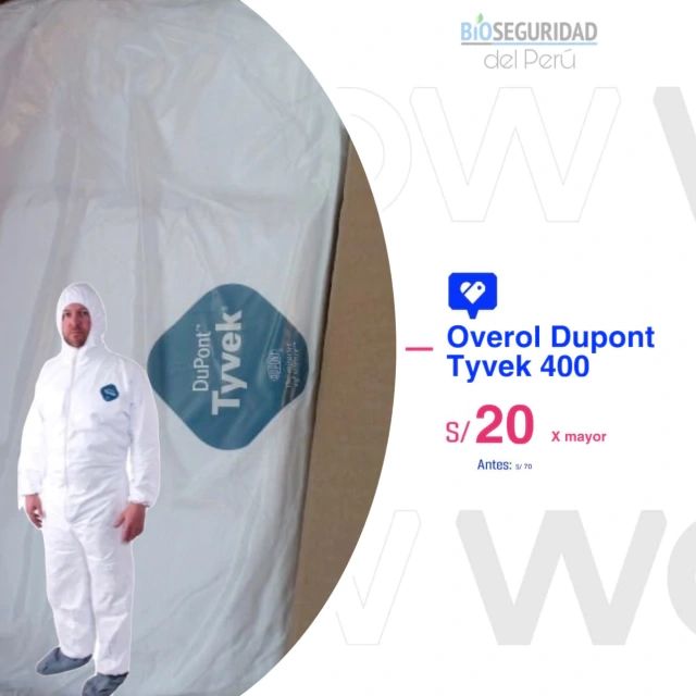 OVEROL ANTIFLUIDOS DUPONT TYVEK 400