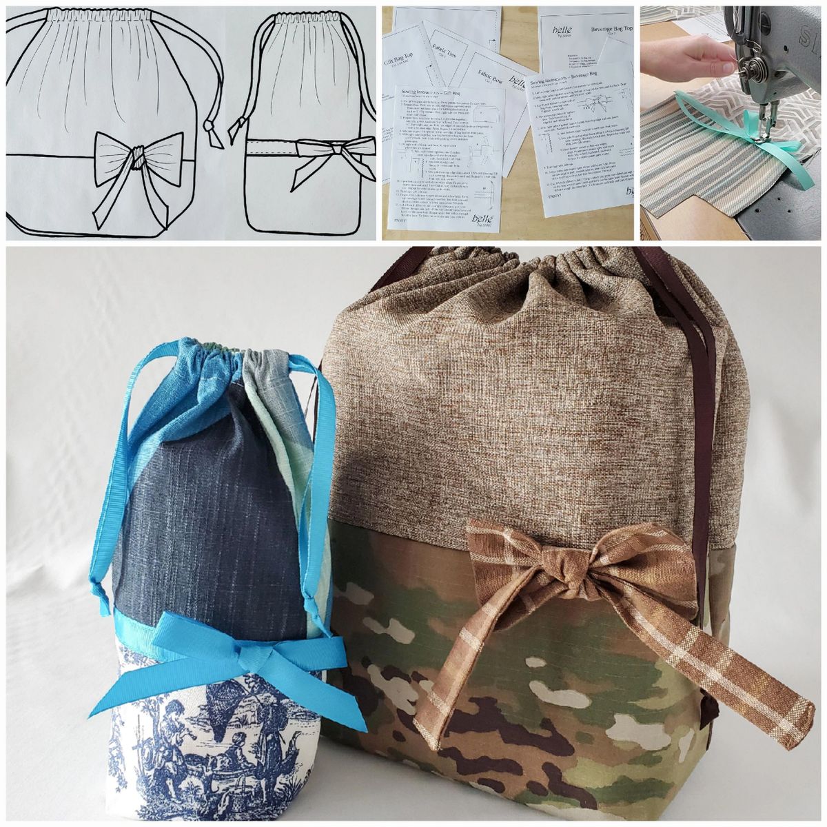 Gift Bag Sewing Pattern - Digital Download