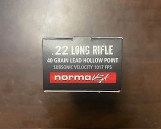 NORMA SUB-22 Subsonic 40GR LHP .22 LR Ammunition