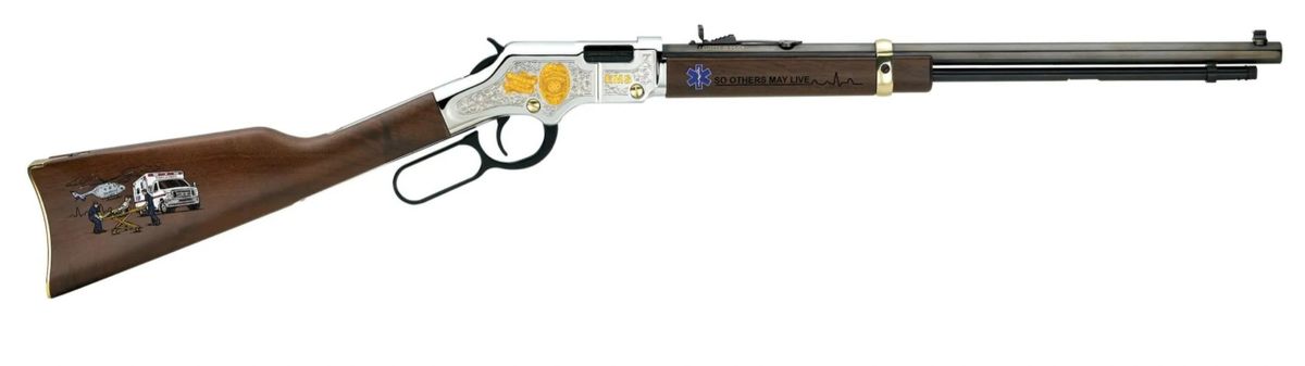 Henry H004EMS Golden Boy EMS Tribute Edition 22 LR Ambi 20" Blued Wood ...