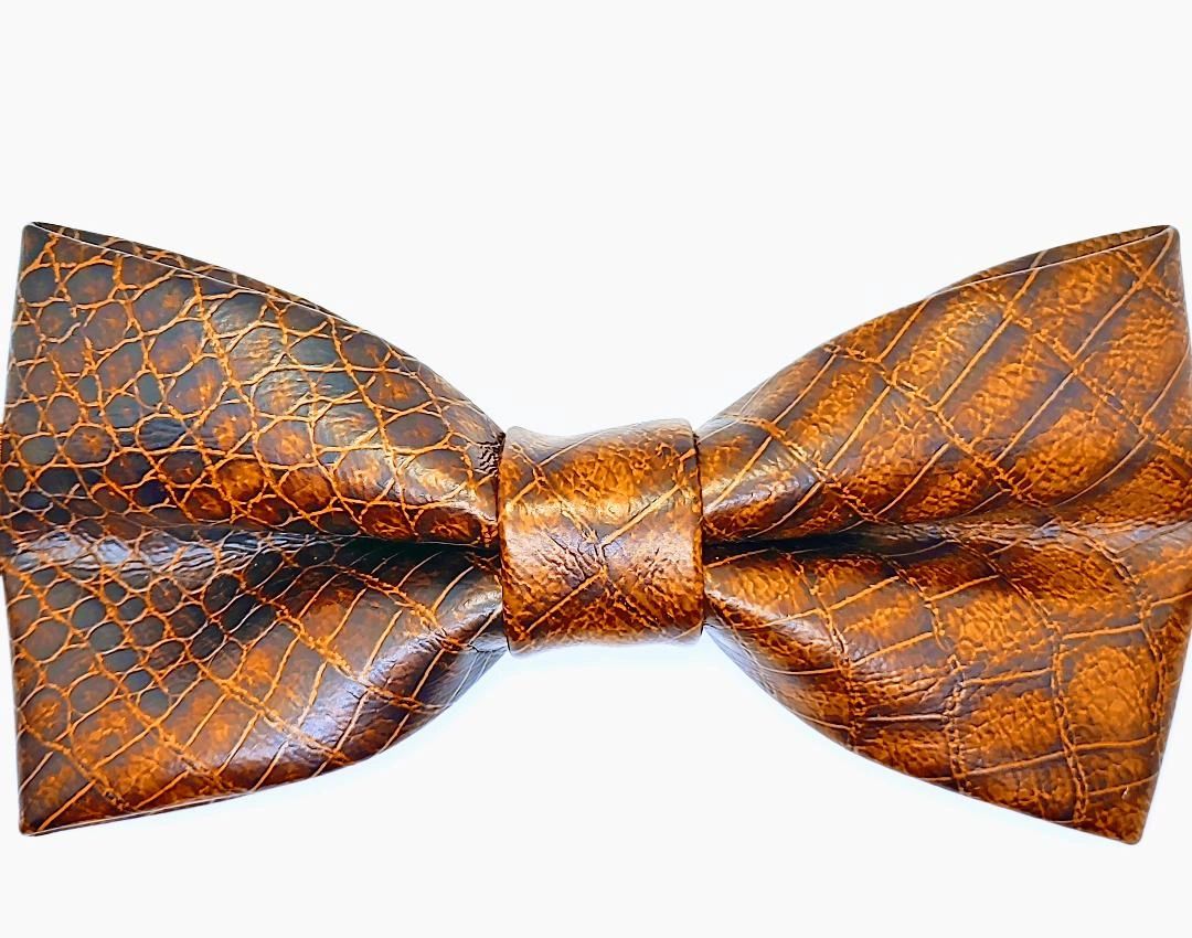 Leather Snake skin bow tie, leather bow tie