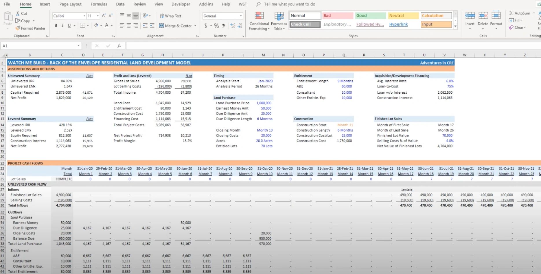 Build a Back-of-the-Envelope Residential Land Development Model