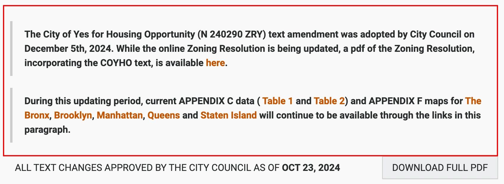 What are the latest Changes to the NYC Zoning Resolution?