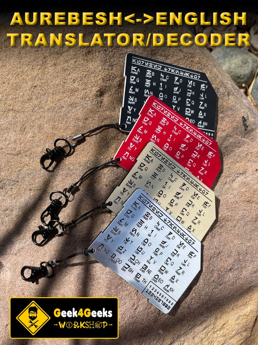 Aurebesh (Star Wars Language) Decoder/Translator Card