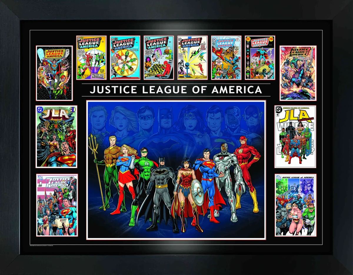 Justice League Framed Comic Collage