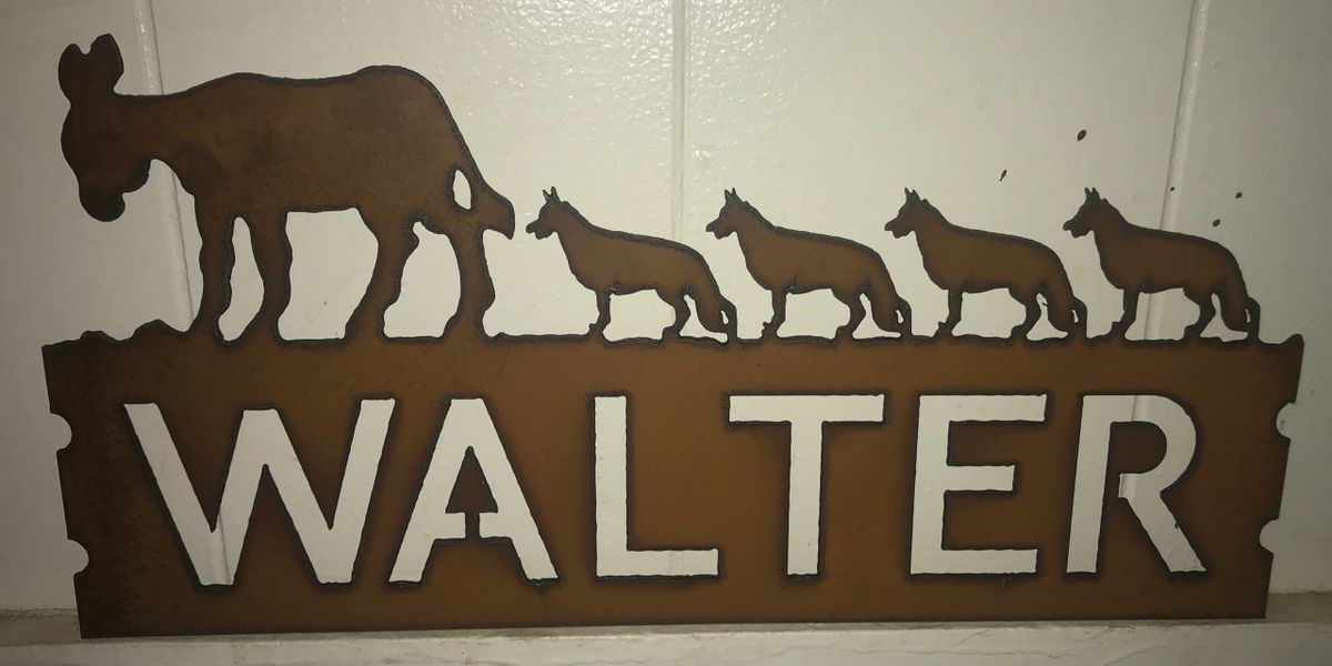 Walter Metal Wall Hanging Sign