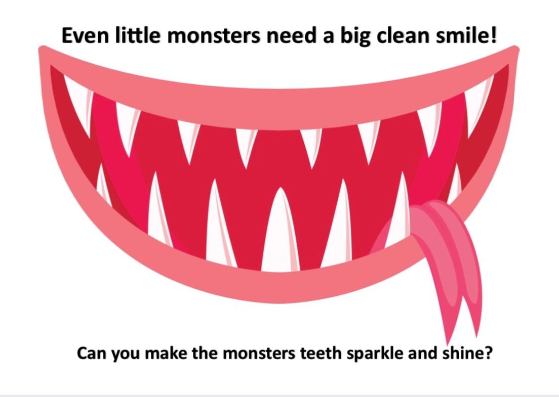 Monster teeth (laminate) letter&sticker pack
