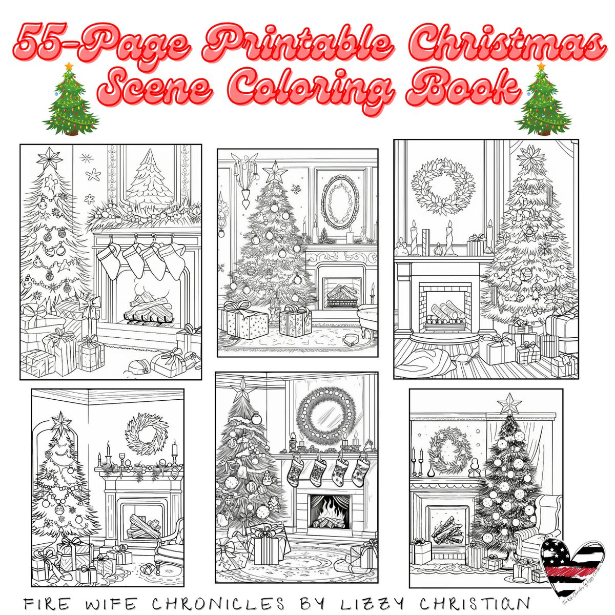 55-Pages of Printable Christmas Scene Coloring Pages