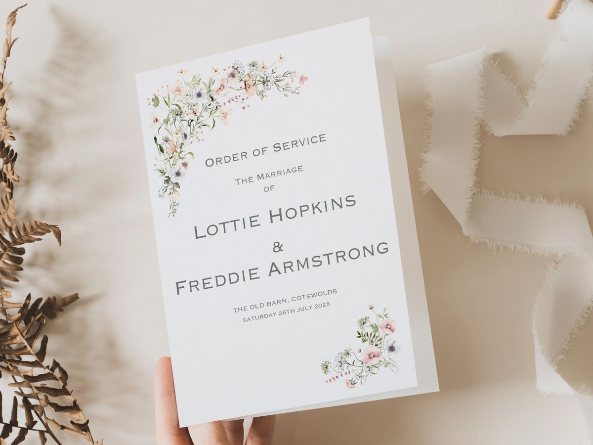 Pink Wild Flower Flower Order of Service Pack