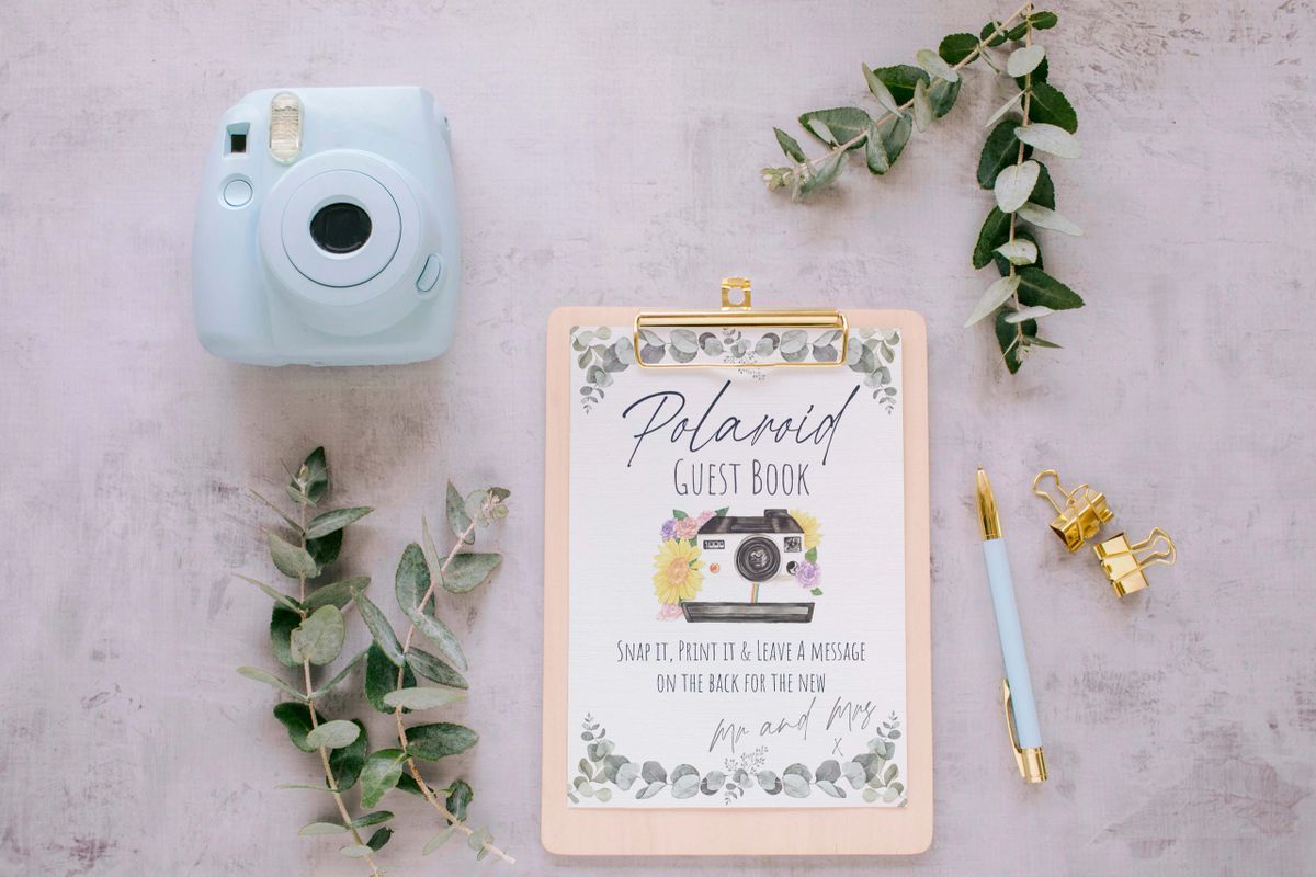 Personalised Polaroid Camera Wedding Guest Book Sign