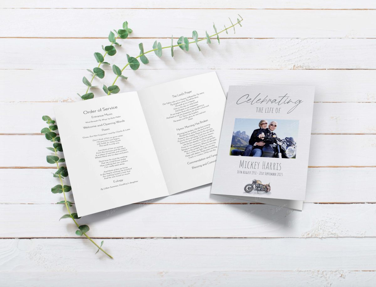 Order of Service - Motorbike