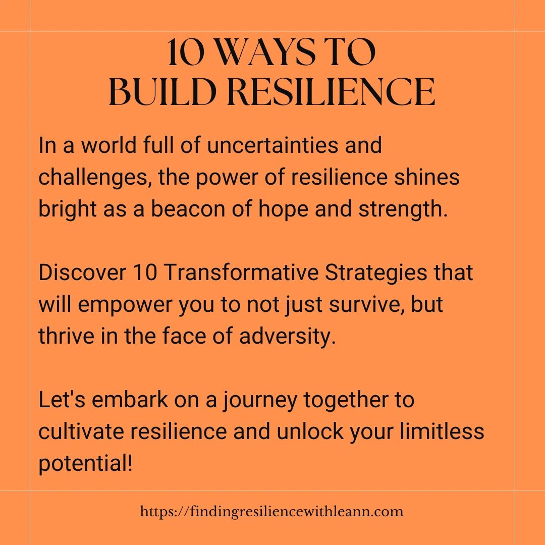 10 Ways to Build Resilience FREE Checklist
