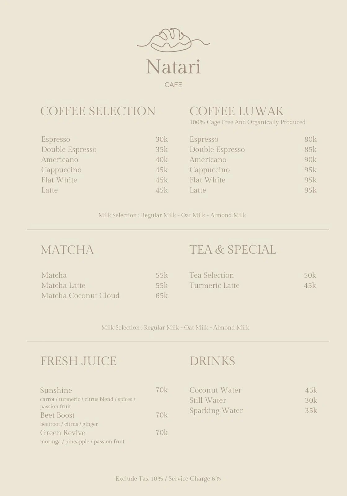 Our Menu | Boulan Natari