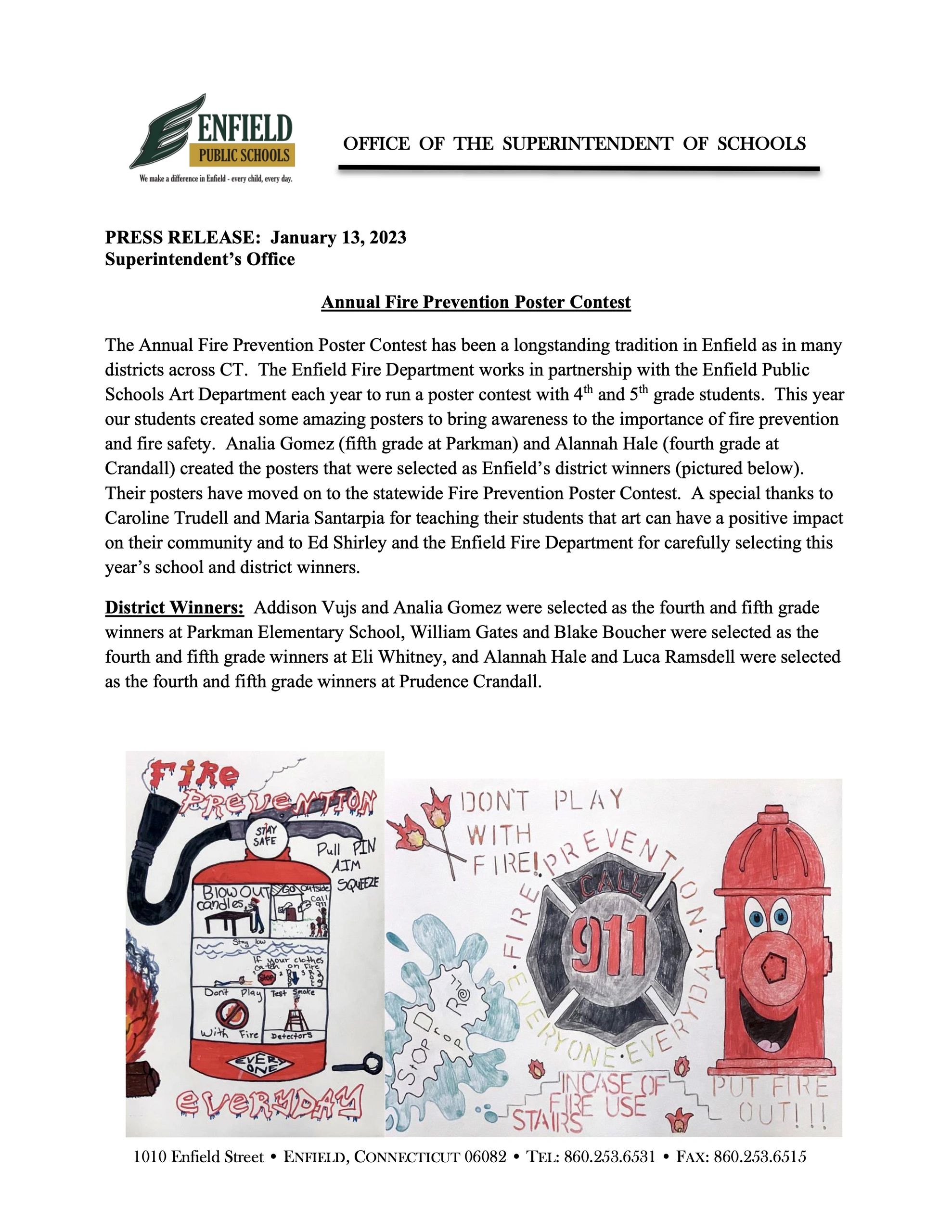 Annual Fire Prevention Poster Contest