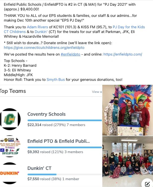 Enfield Schools & Partners Raise +$9,400.00 for CCMC PJ Day