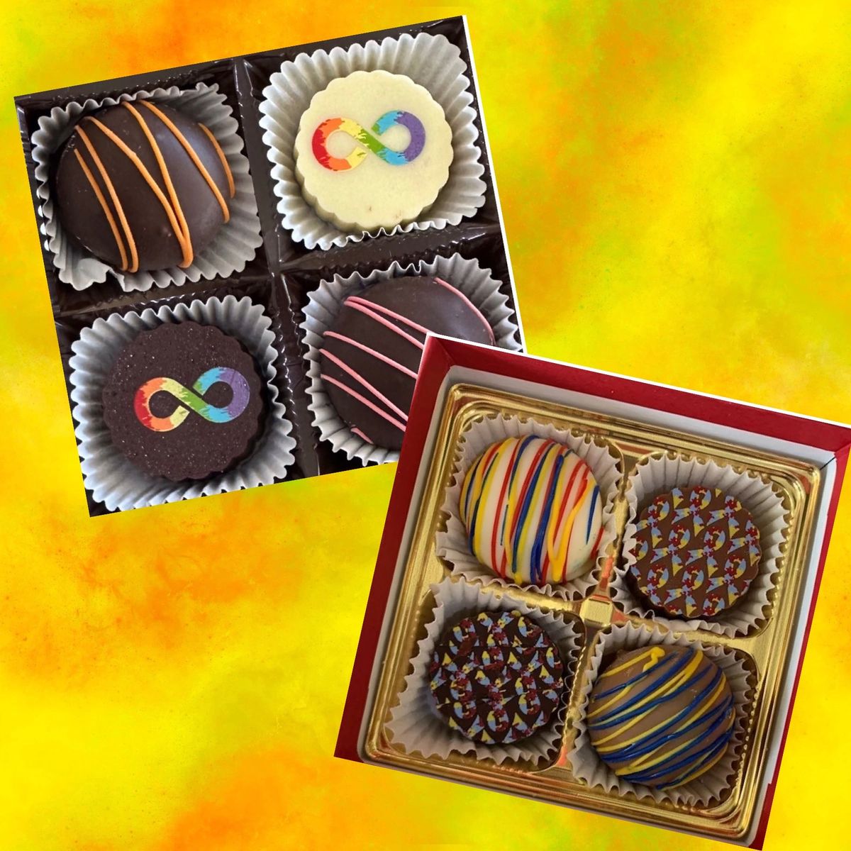 Autism Chocolate and Truffle 4 pc Assort for Shipping 3 Box/order