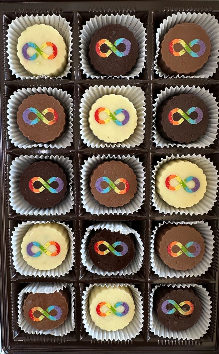 Autism Infinity Logo Large Chocolate 15 Piece Assortment