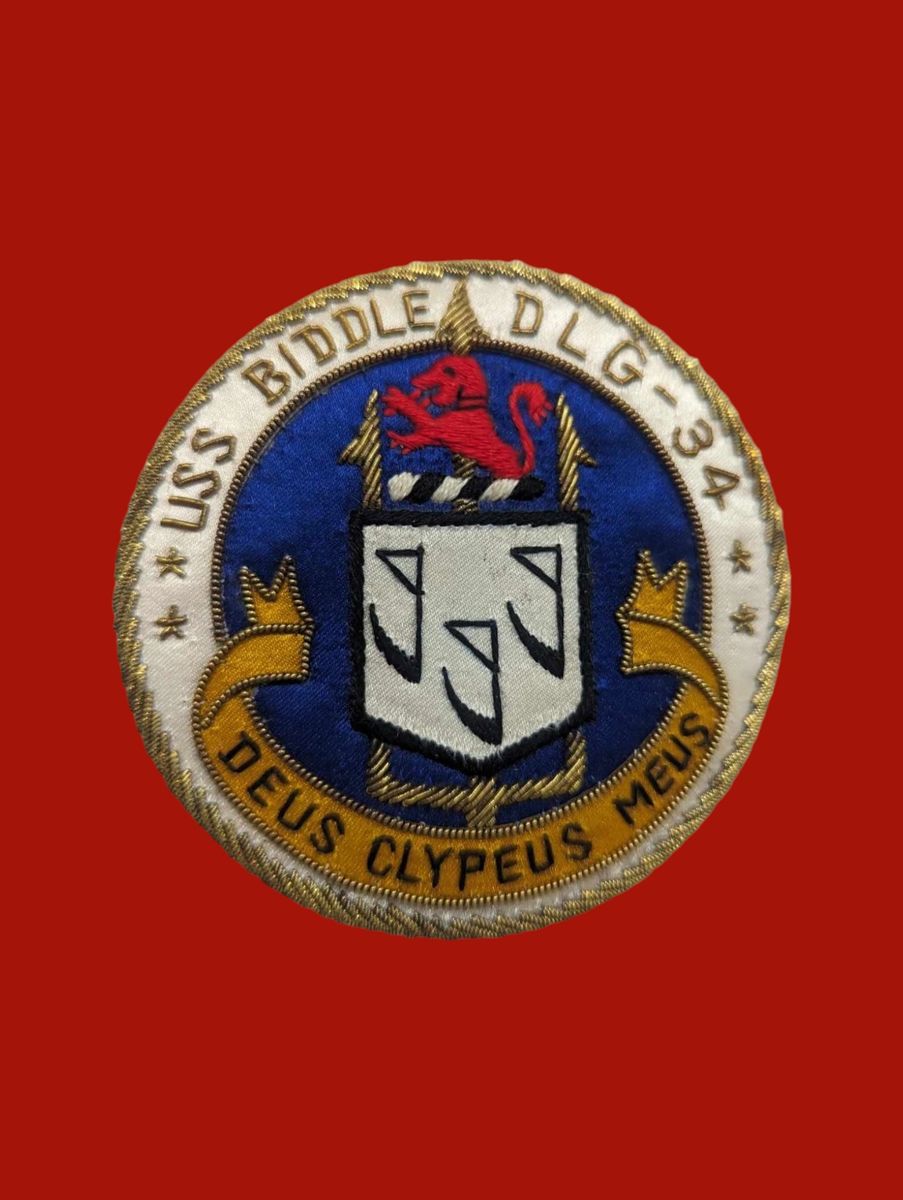 Post WWII USN USS Biddle DLG 34 Bullion Ships Patch