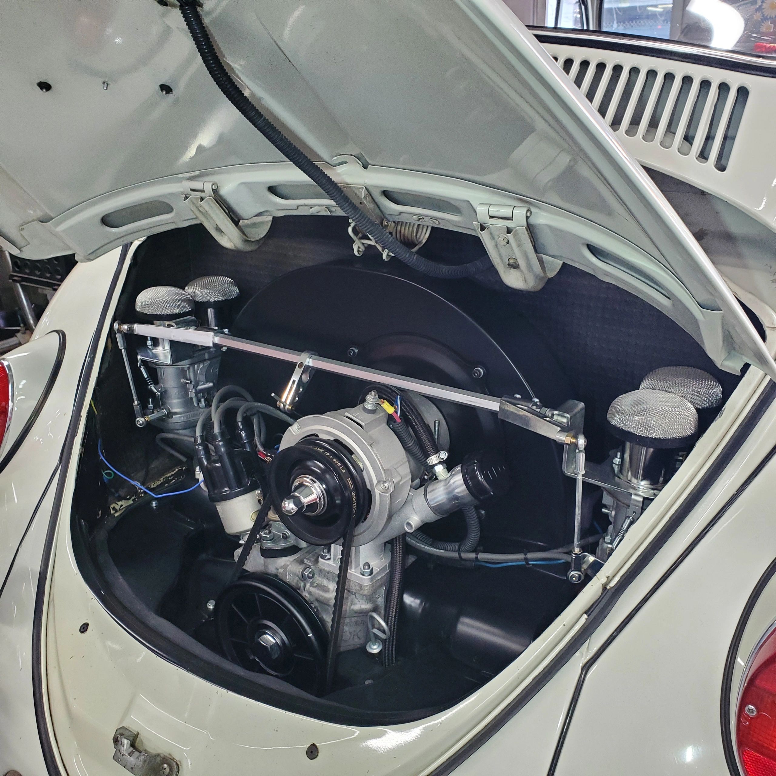 66 Pearl White Beetle- Custom velocity stack filters!