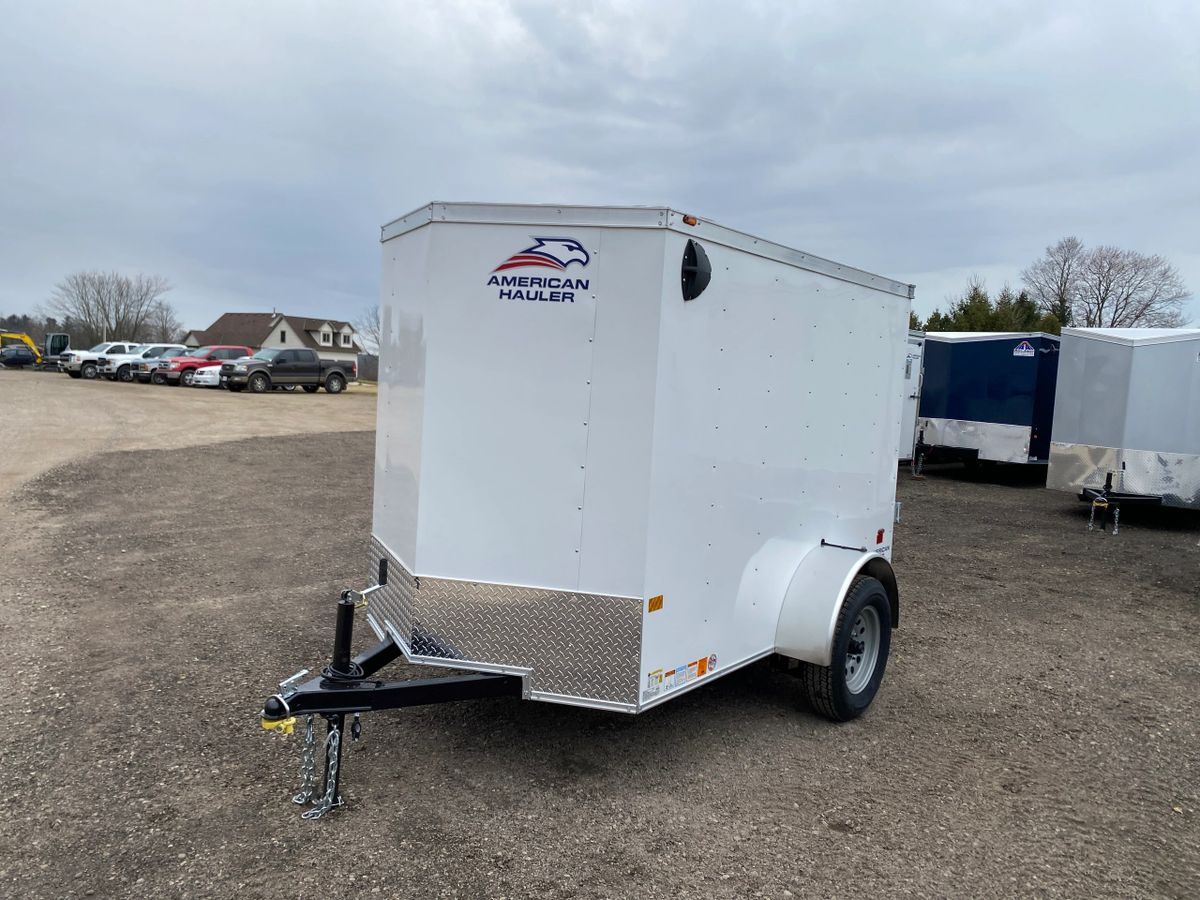 New 2026 American Hauler 5x8' Enclosed Cargo Trailer (Ramp)