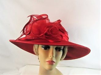 Large Brim Red Felt Hat